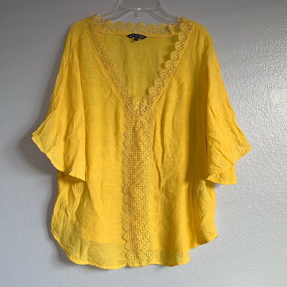 Unique Spectrum | Tops | Unique Spectrum Yellow Shirt Lightly Worn L ...